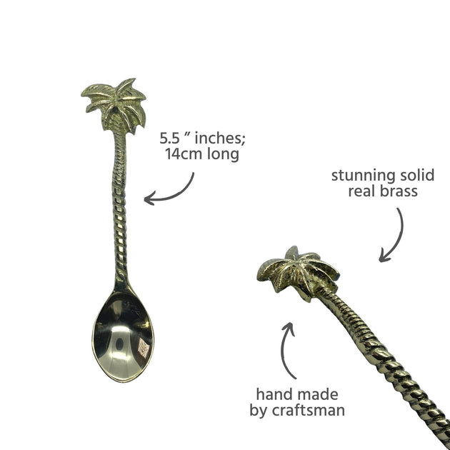 Solid Brass Palm Tree Spoon - Small -Premium Quality – Being Co.